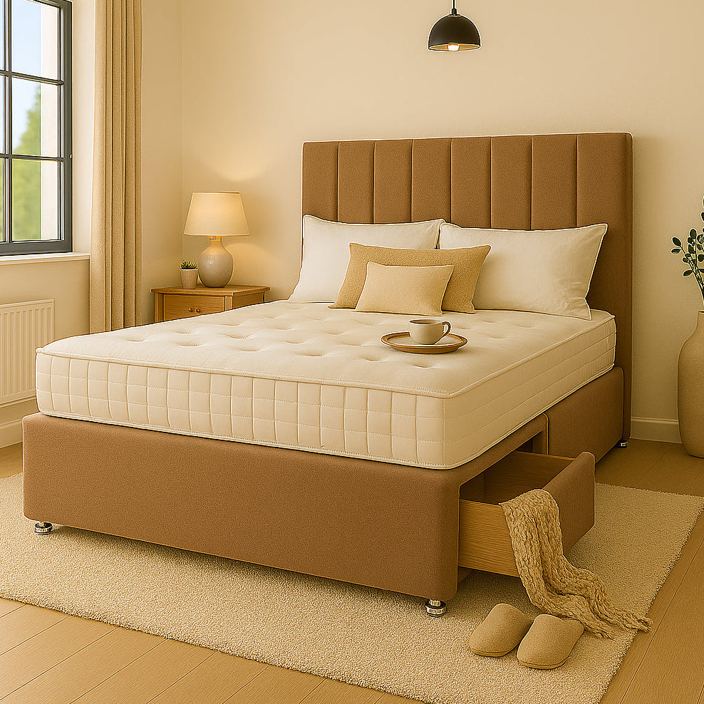 Madrid Floor Standing Upholstered Divan Bed | Midas Beds UK