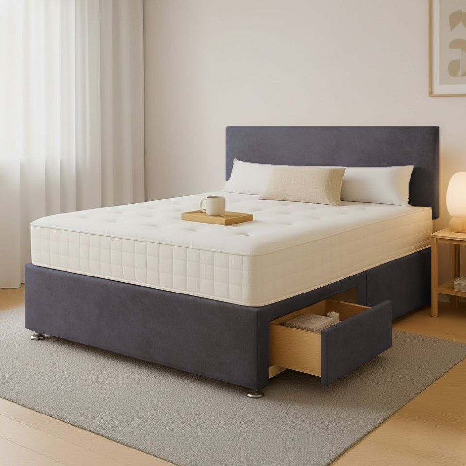 Regent Strutted Upholstered Divan Bed | Luxury Storage Bed UK – Midas Beds